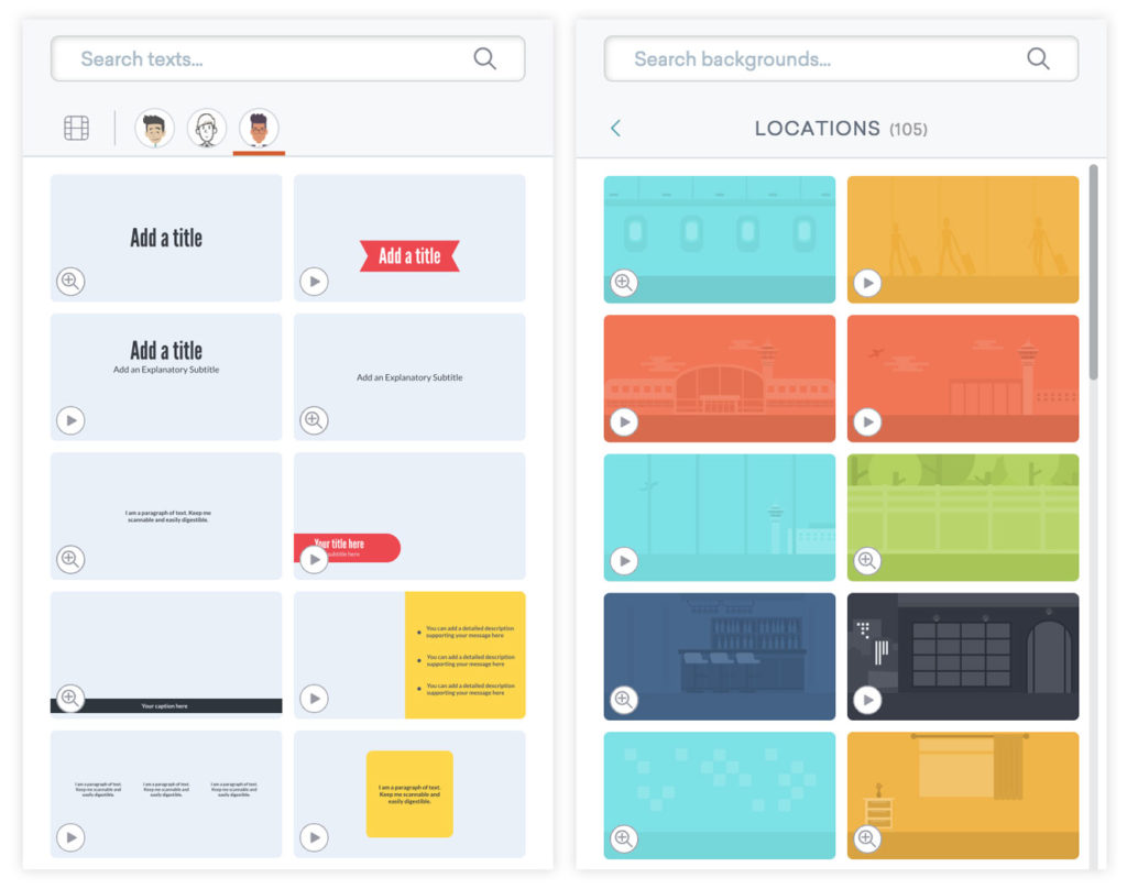 Landscape Thumbnails for Text Assets and Backgrounds - Vyond Product ...