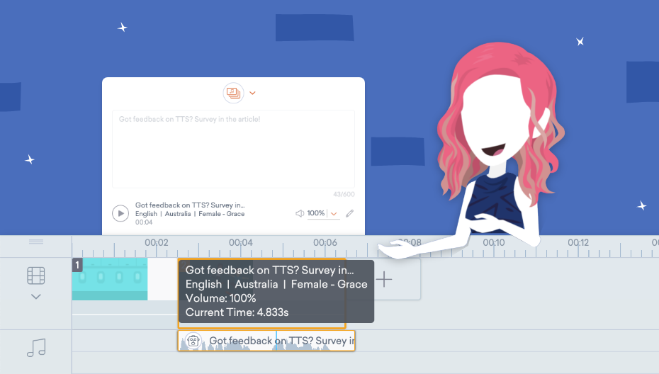 Timeline Display for Text-to-Speech - Vyond Product Releases