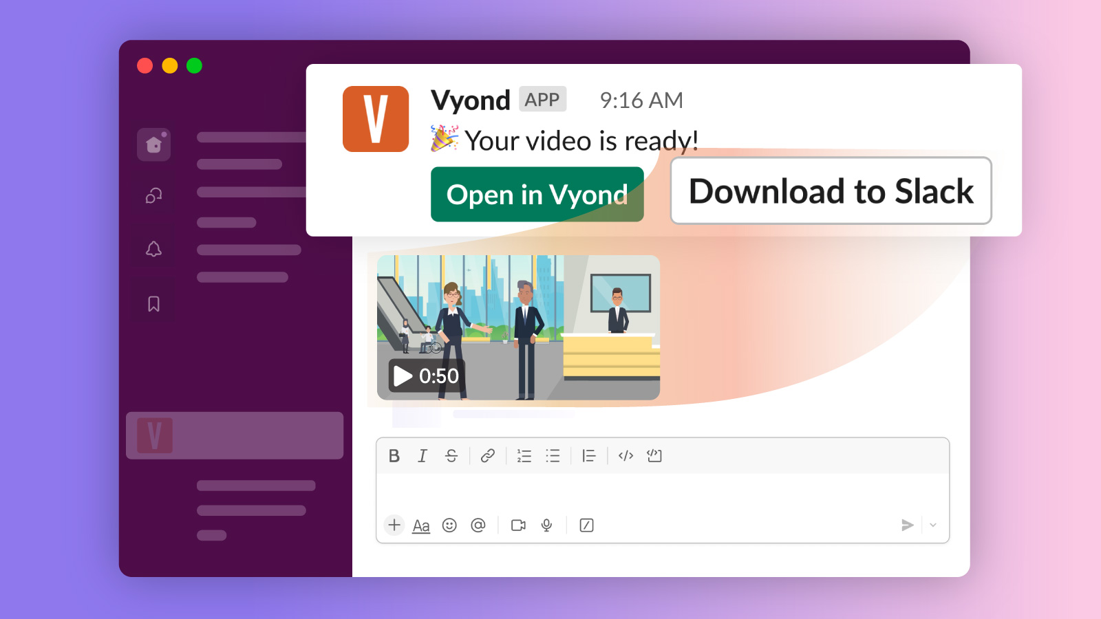 Generate Videos in Slack - Vyond Product Releases