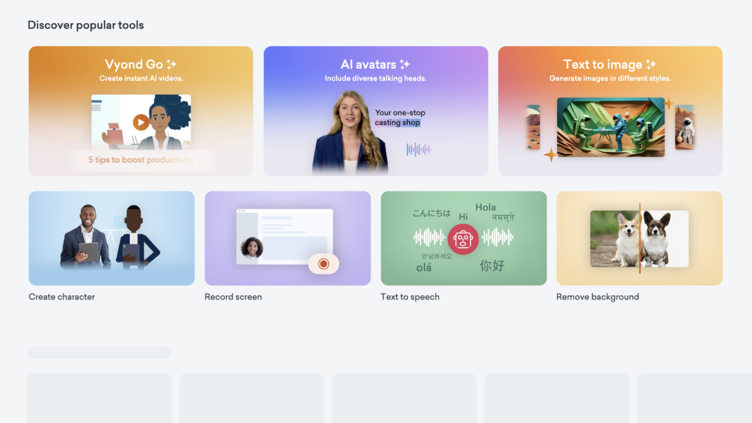 Home Revamp Puts Tools Up Front - Vyond Product Releases